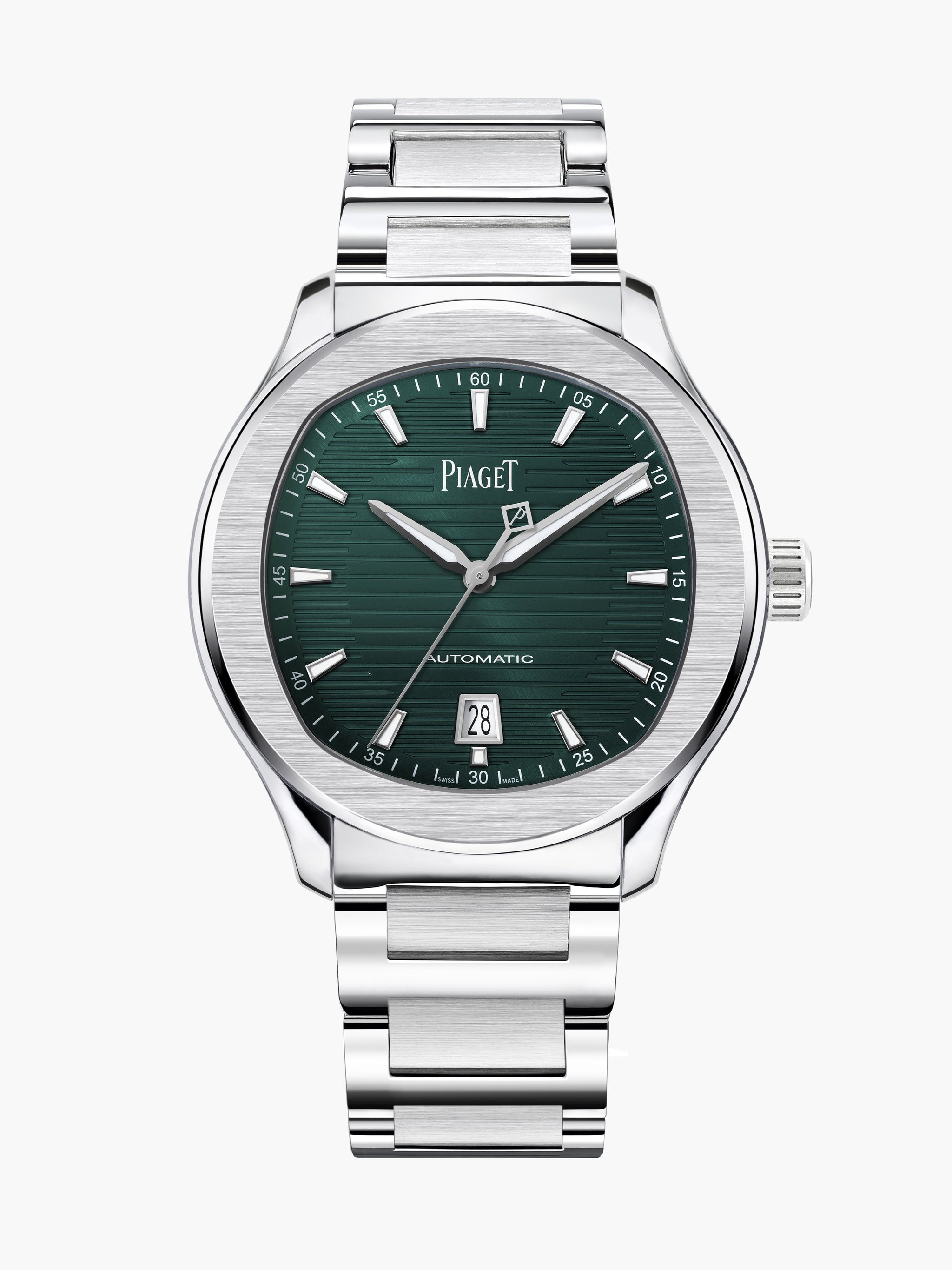 Piaget Polo S Automatic Watch with Green Dial and Stainless Steel Bracelet