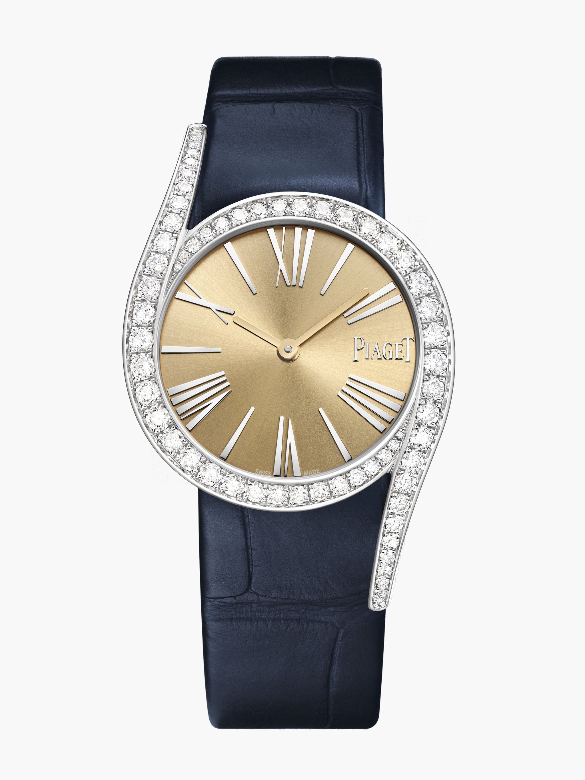 Piaget Limelight Gala Watch with Gold Dial and Diamond-Set Bezel